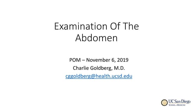 Abdominal Examination | PPT