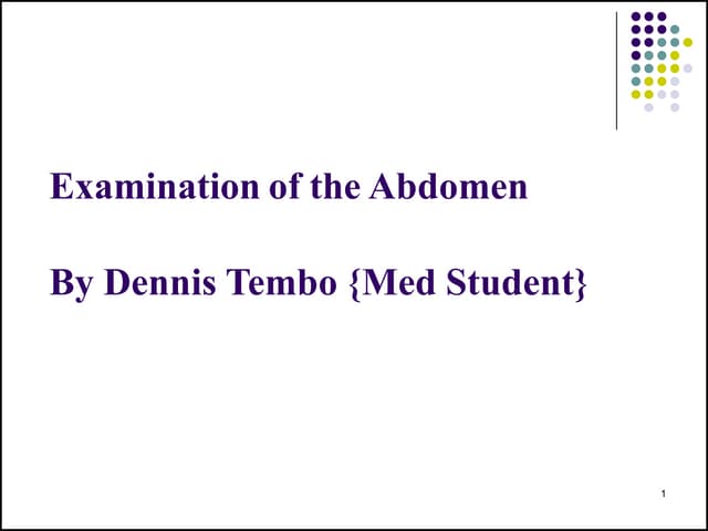 Abdominal Examination | PPT
