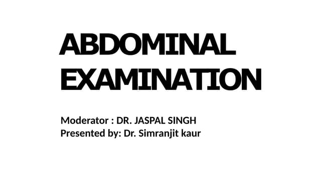 Abdominal Examination | PPT
