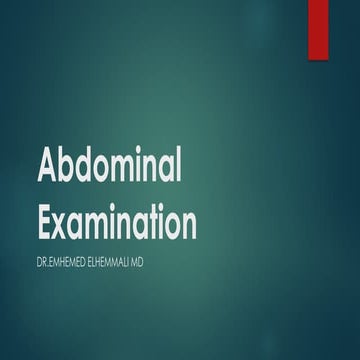 Clinical Examinations of the Abdomen with Images | PPTX