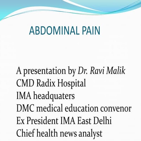 Abdominal pain | PPTX | Digestive Disorders | Diseases and Conditions