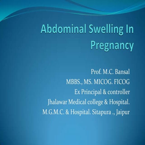 Abdominal swellings in pregnancy | PPT