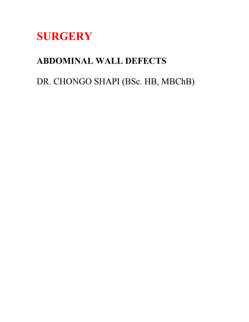 Abdominal wall defects | PPTX
