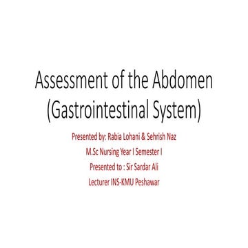 abdominal assessment | PPTX