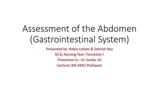 Digestive System Assessment EHS Unit 6 | PPTX