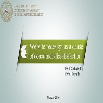Website redesign as a cause of consumer dissatisfaction | PPT