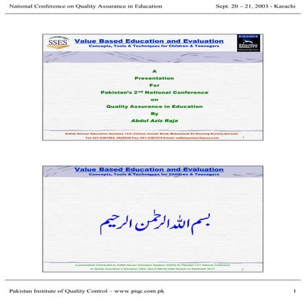 value_based_education_and_evaluation_education_quality_presentation | PDF