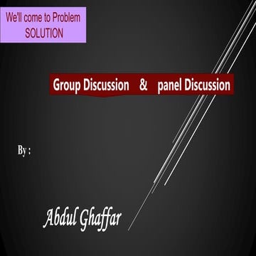 Group Discussion and panel Discussion | PPT