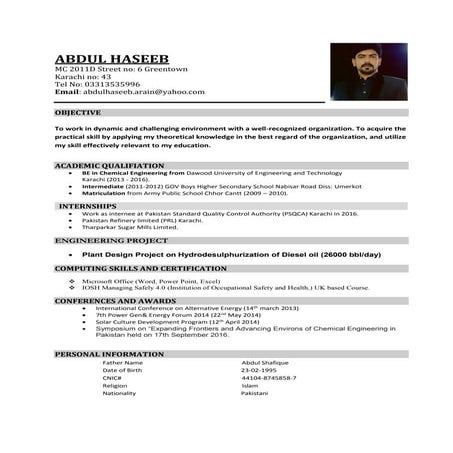 Abdul Haseeb CV | PDF
