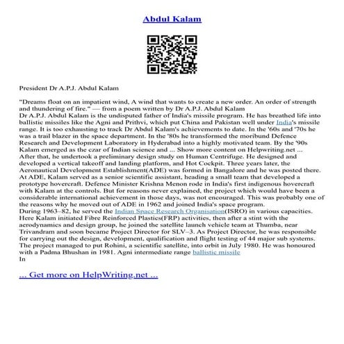 Abdul Kalam | PDF