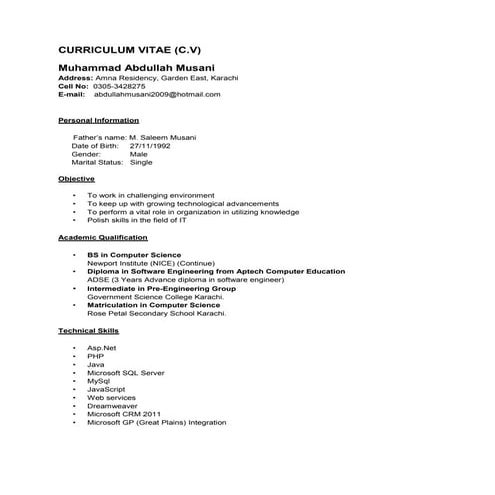 Musa CV | DOCX
