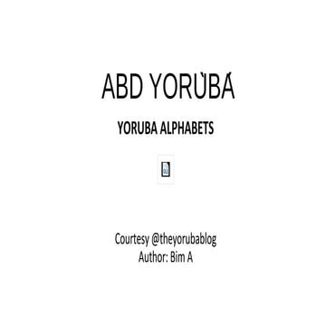 Abd yorùbá yoruba alphabets with pictures | ODP