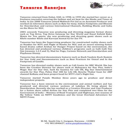 Tanusree Banerjee - Profile | PDF