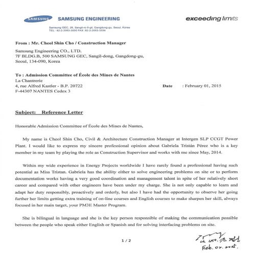 FIRST REFERENCE LETTER CHEOLSHIN CHO | PDF