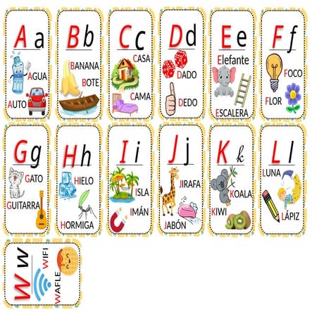 Abecedario tarjetas ppt interactivo y divertido | PPTX