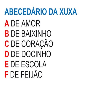 ABECEDÁRIO DA XUXA CARTAZ ESCOLAR PARA LEITURA | DOCX