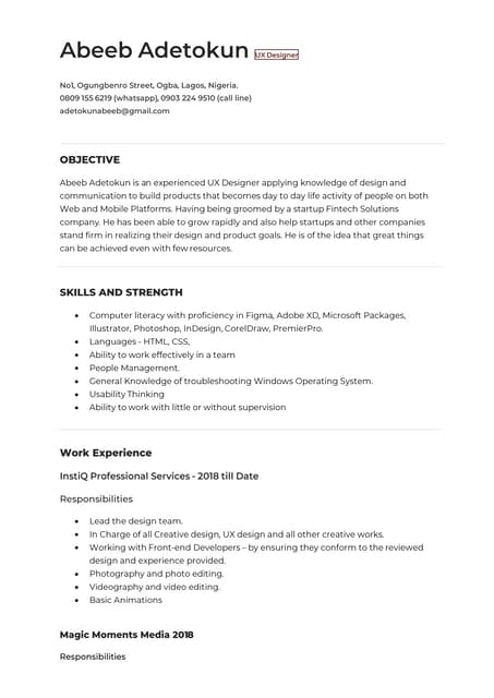 Abeeb Adetokun Cv Pdf