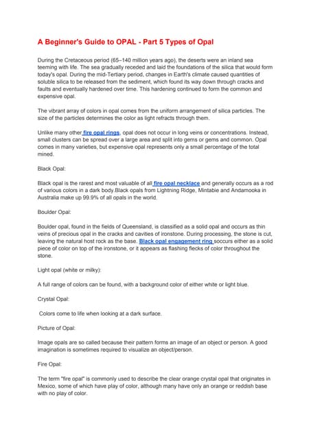 Characteristics and Properties of Aurora Opal | PPT