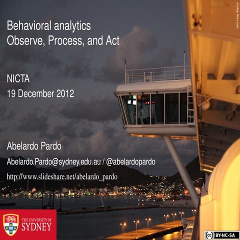 Learning analytics and personalisation: Observe, think act | PDF