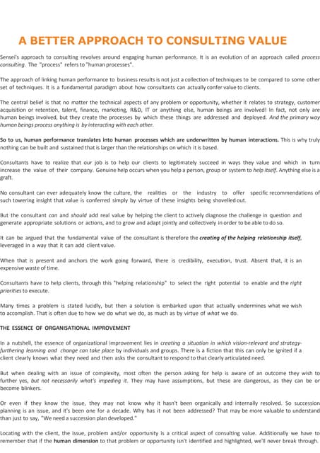 A Framework For Consulting | PDF