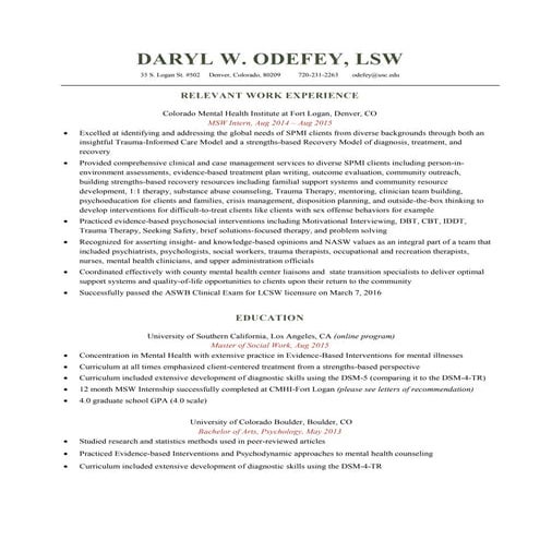 Odefey_resume | PDF