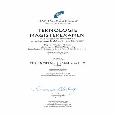 MSc – Magisterexamen – Electrical Engineering | PDF | Postgraduate ...