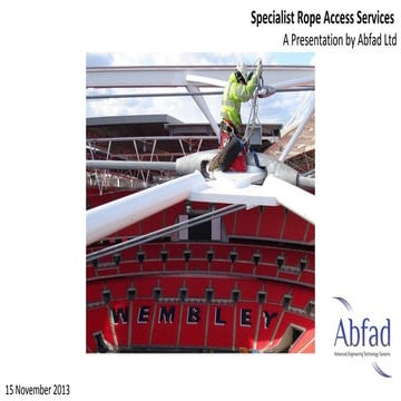 Rope Access Presentation from Abfad Limited, World Leaders in Rope ...
