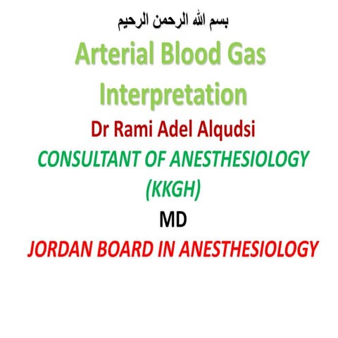 ABG , ARTERIAL BLOOD GAS | PPTX