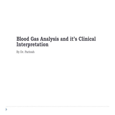 Blood Gas Analysis and its Clinical Interpretation | PPT