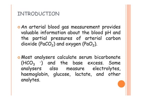 ARTERIAL BLOOD GAS [ABG] ANALYSIS PURPOSES, PROCEDURES | PDF