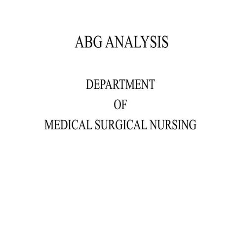 ABG Analysis ppt | PPTX