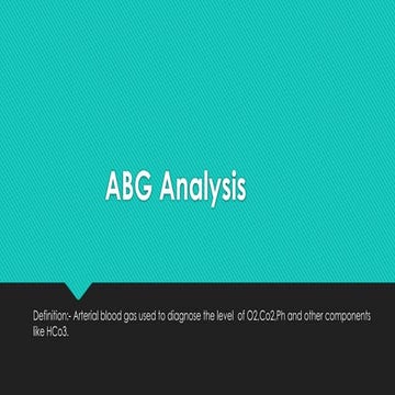 ABG Analysis for Students mainly Nursing and other paramedical students ...