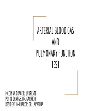 Comprehensive Guide to Arterial Blood Gas and Pulmonary Function ...