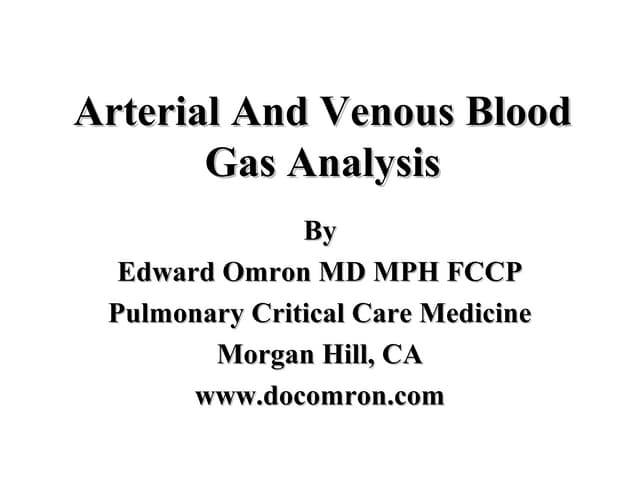 VBG vs ABG (replacement of venous blood sample instead of arterial one for analysis of blood ...