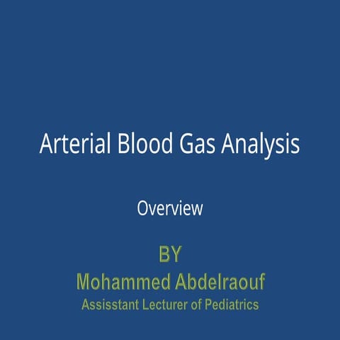 arterial blood gases presentation in children .ppt