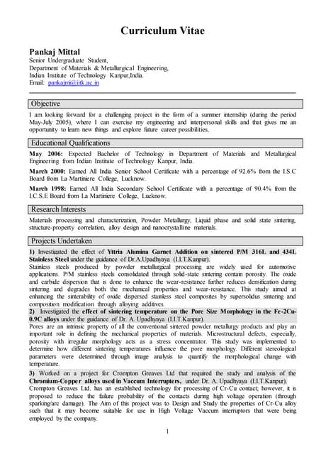 CV-PRASHANT KUMAR | PDF