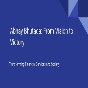 Abhay Bhutada - From His Vision to Victory | PDF