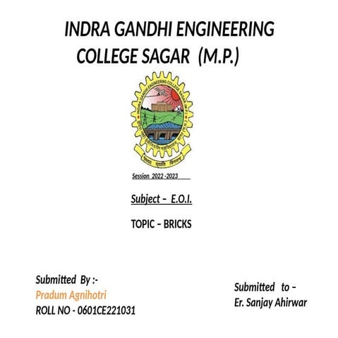 Abhay EOI BRICK.ppt for engeneering civil engineering students | PPT