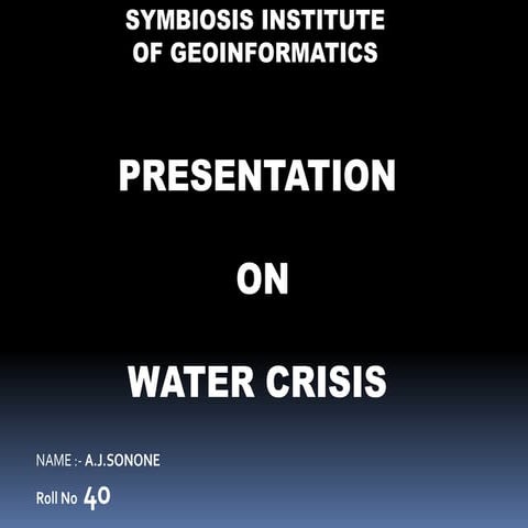 water crisis ppt | PPTX
