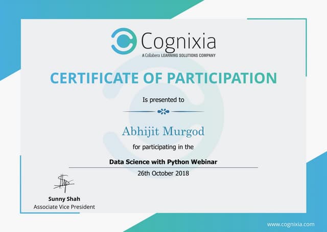 Abhijit M Datascience Using Python Ppt