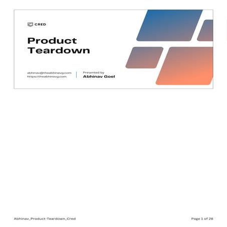 Unravelling Cred: A Product Teardown Analysis | PDF