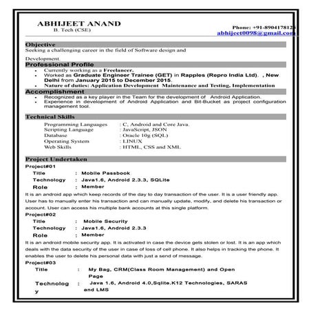 Abhiresume | DOC | Databases | Computer Software and Applications