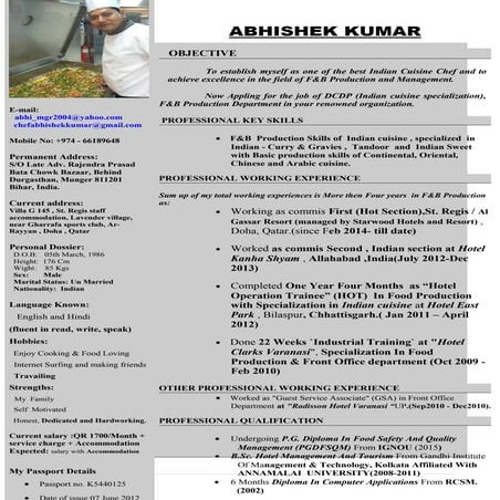 Abhi resume short 2014 | PDF