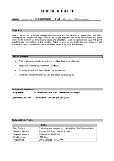 CV Information Technology Specialist Ranjit 2020 | DOCX | Computer Networking | Computing