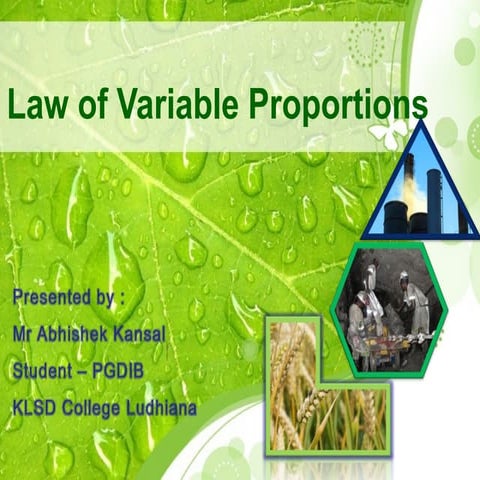Law of variable proportion | PPTX