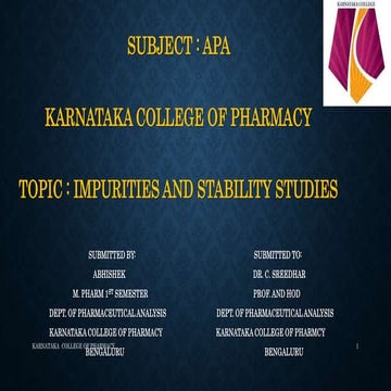 ABHISHEK S4 APA IMPURITIES advanced pharmaceutical analysis | PPTX