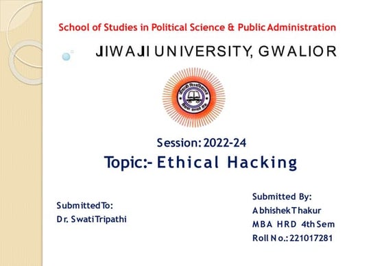 Introduction to ethical hacking | PPTX