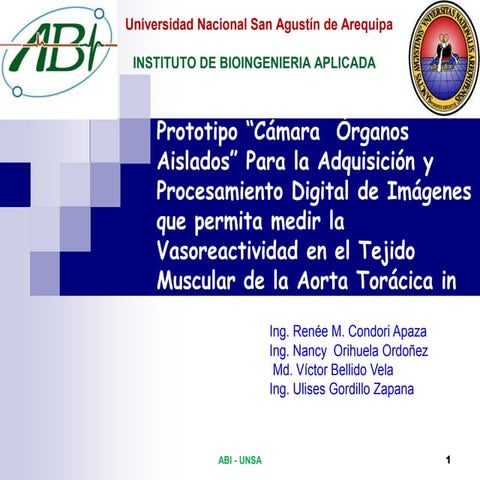 Renée Condori Apaza. ABI-UNSA/Bioingeniería | PPTX