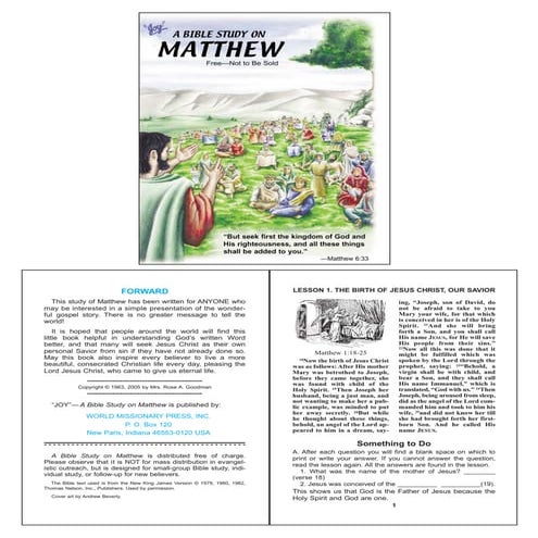 A bible study on matthew english | PDF