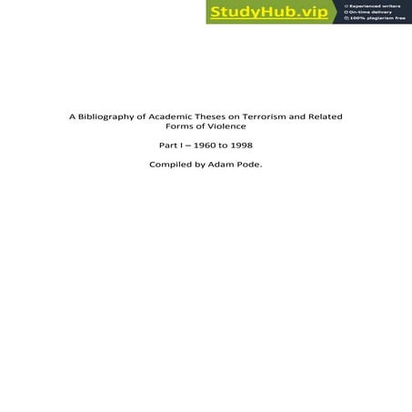 A Bibliography Of Academic Theses On Terrorism And Related Forms Of ...